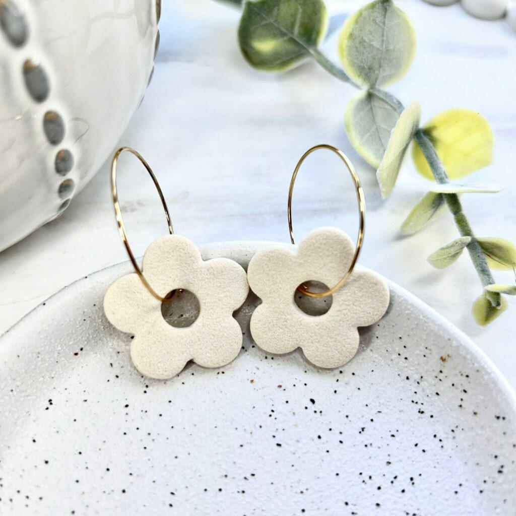Hoop polymer clay earrings store